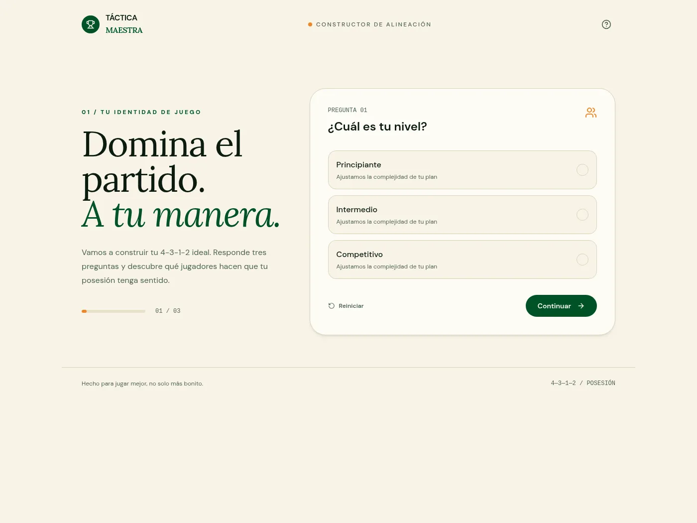 Táctica Maestra 4312
