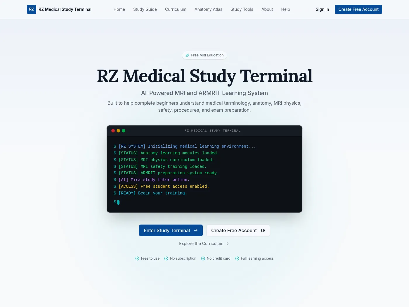 RZ Medical Study Terminal