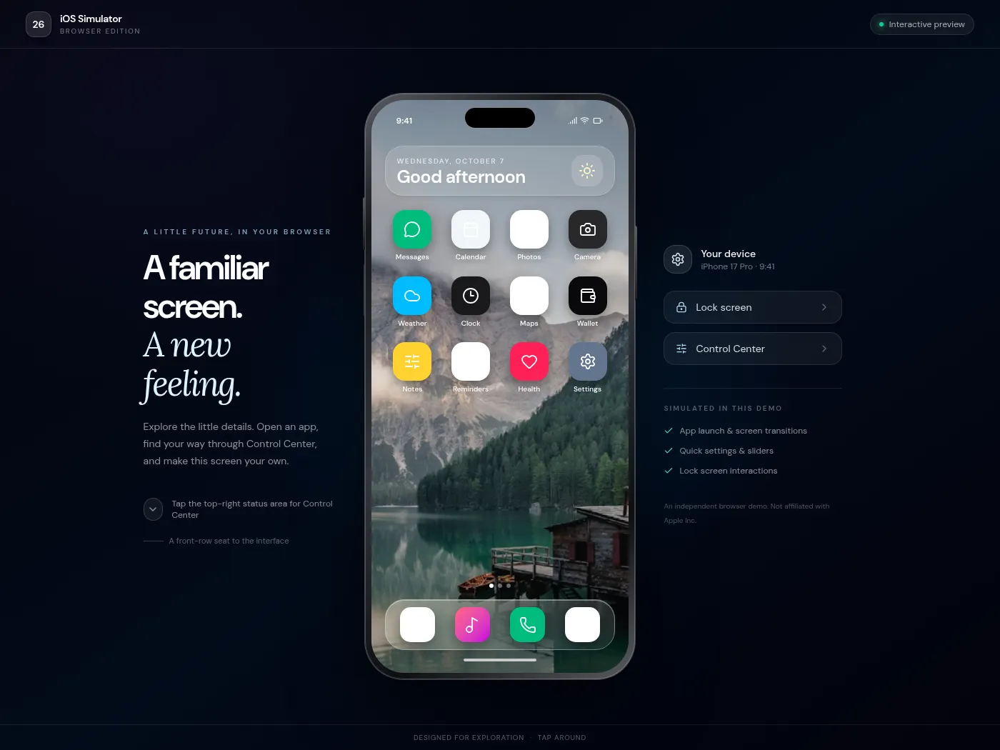 iOS 26 Web Simulator
