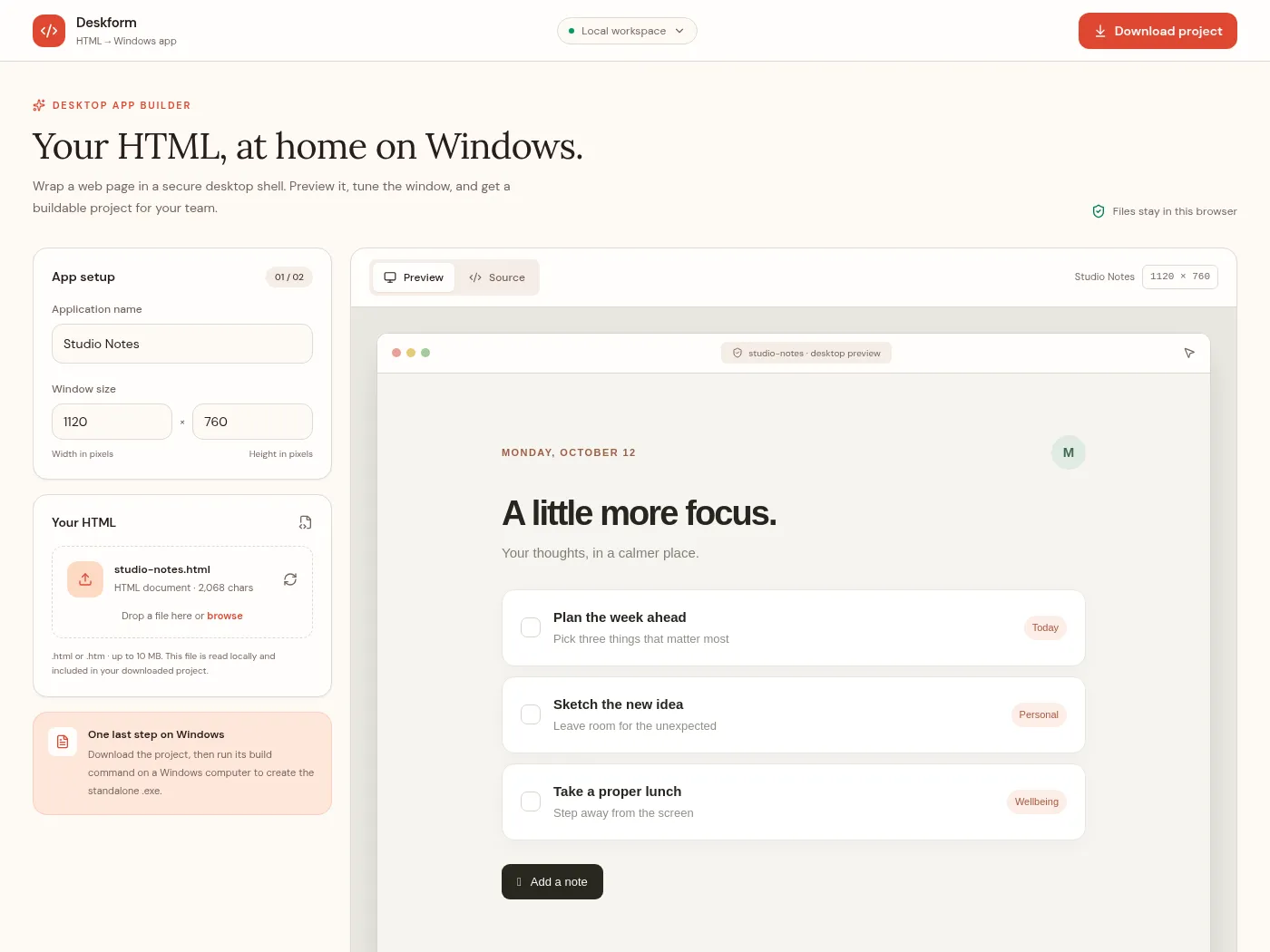 HTML2EXE App Builder
