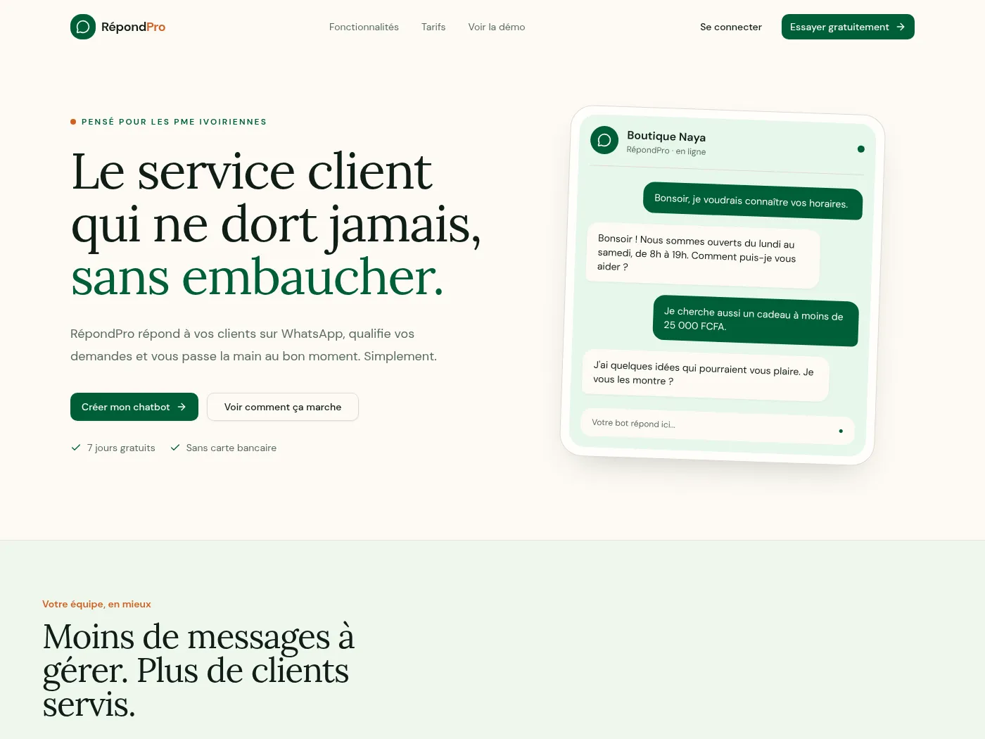 RépondPro Chatbot PME
