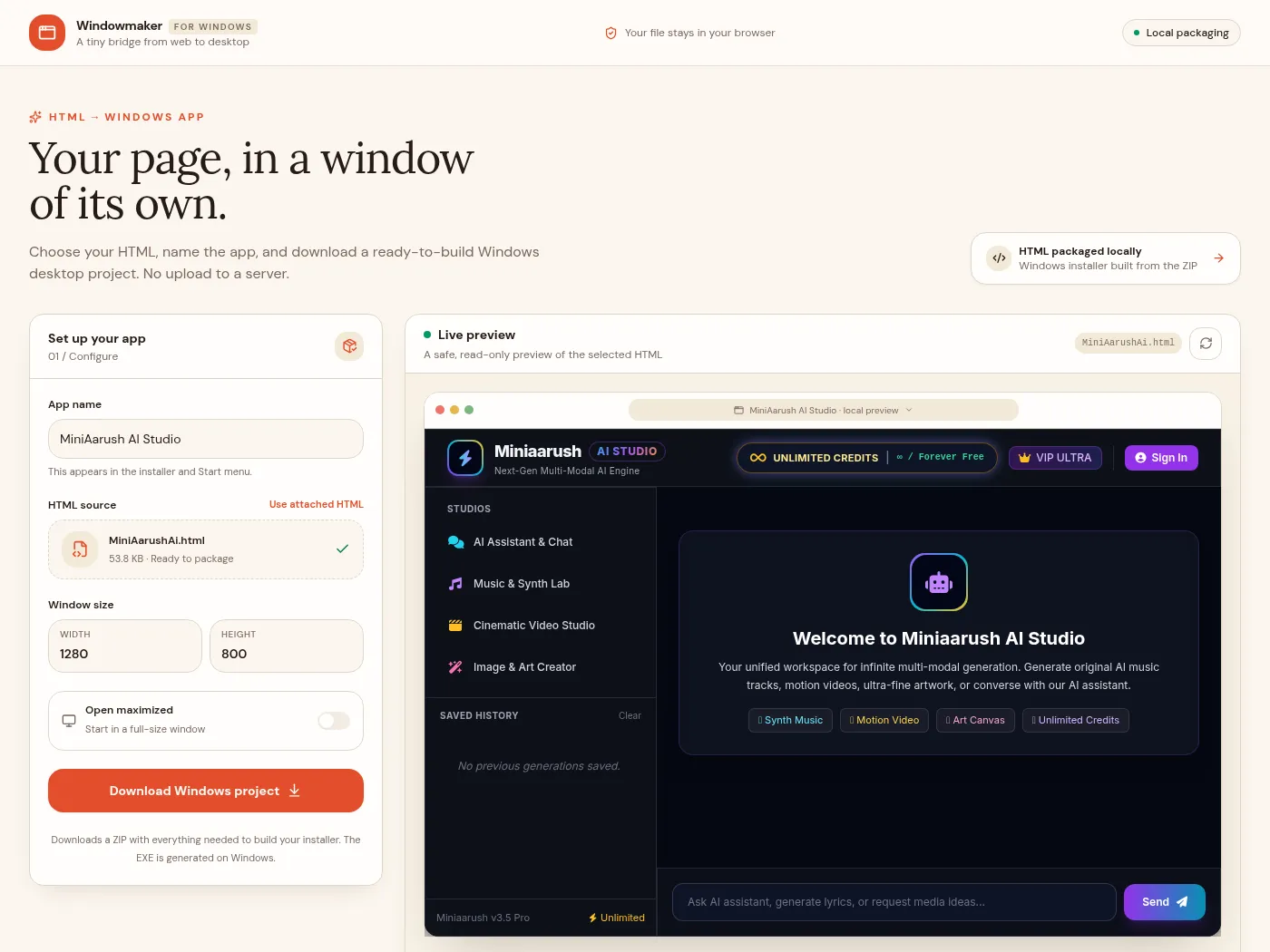 HTML to EXE Builder