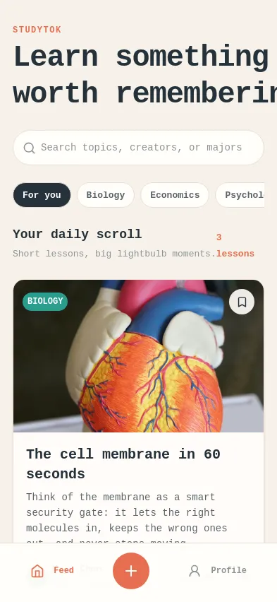 StudyTok AI App