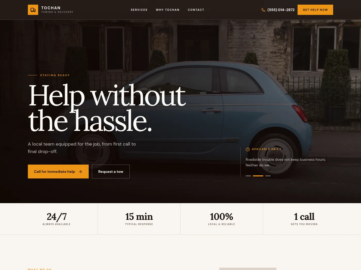 Tochan Towing Website