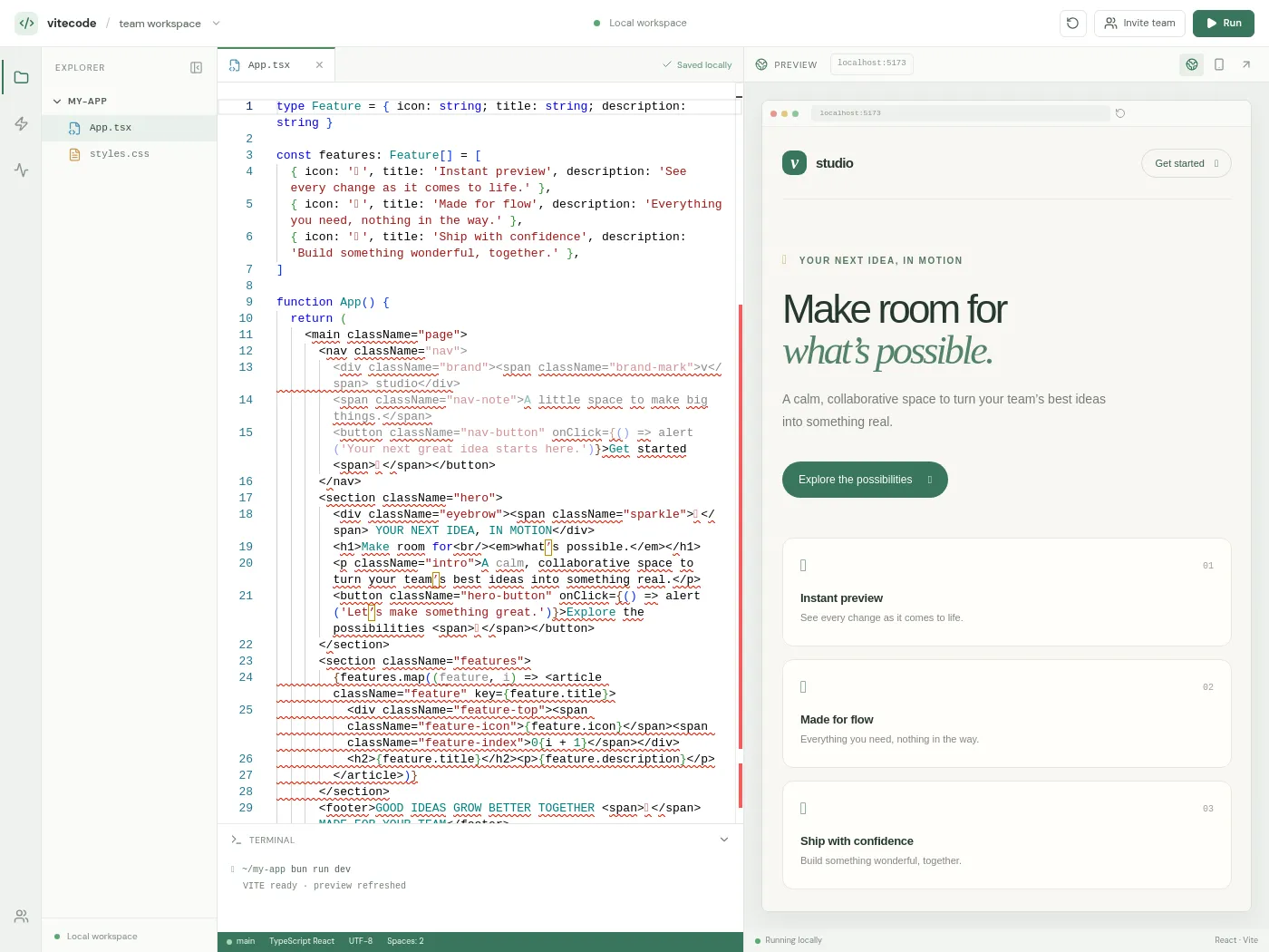 ViteCode Web Studio