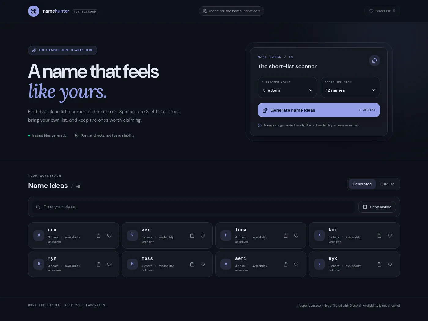 Discord Name Hunter
