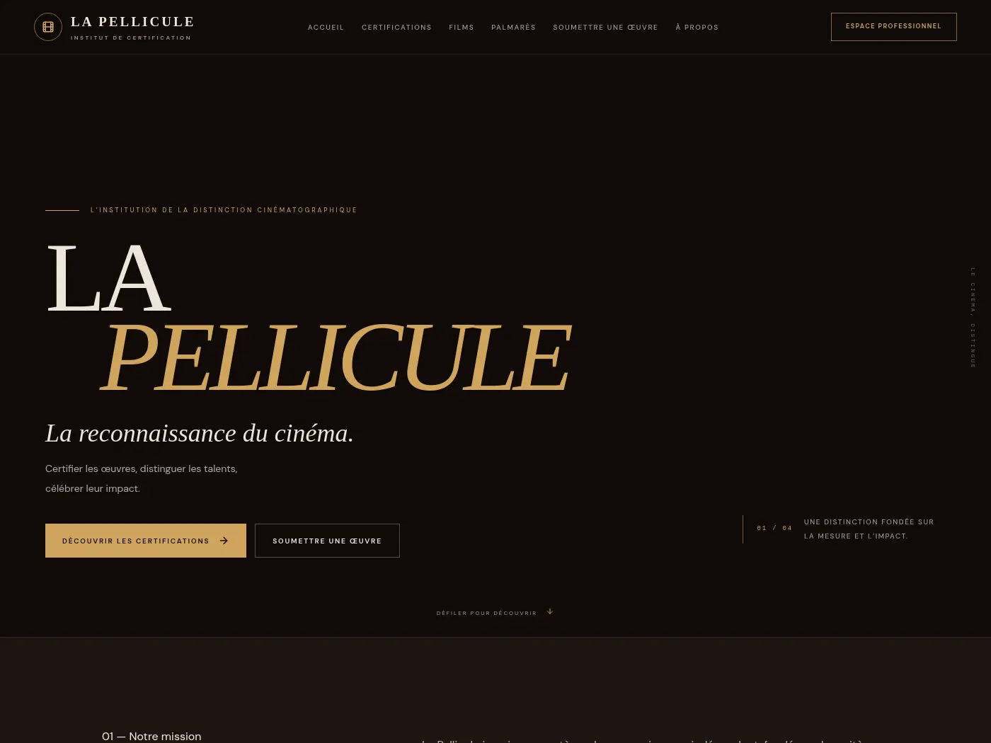La Pellicule Prestige Site