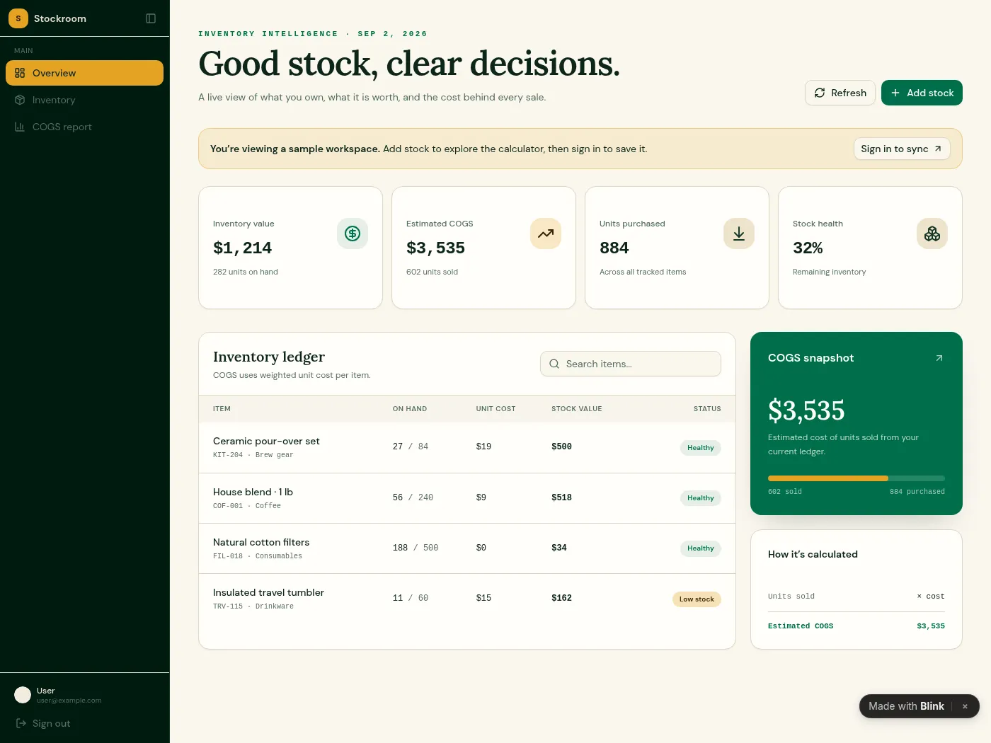 Inventory Insight Tracker