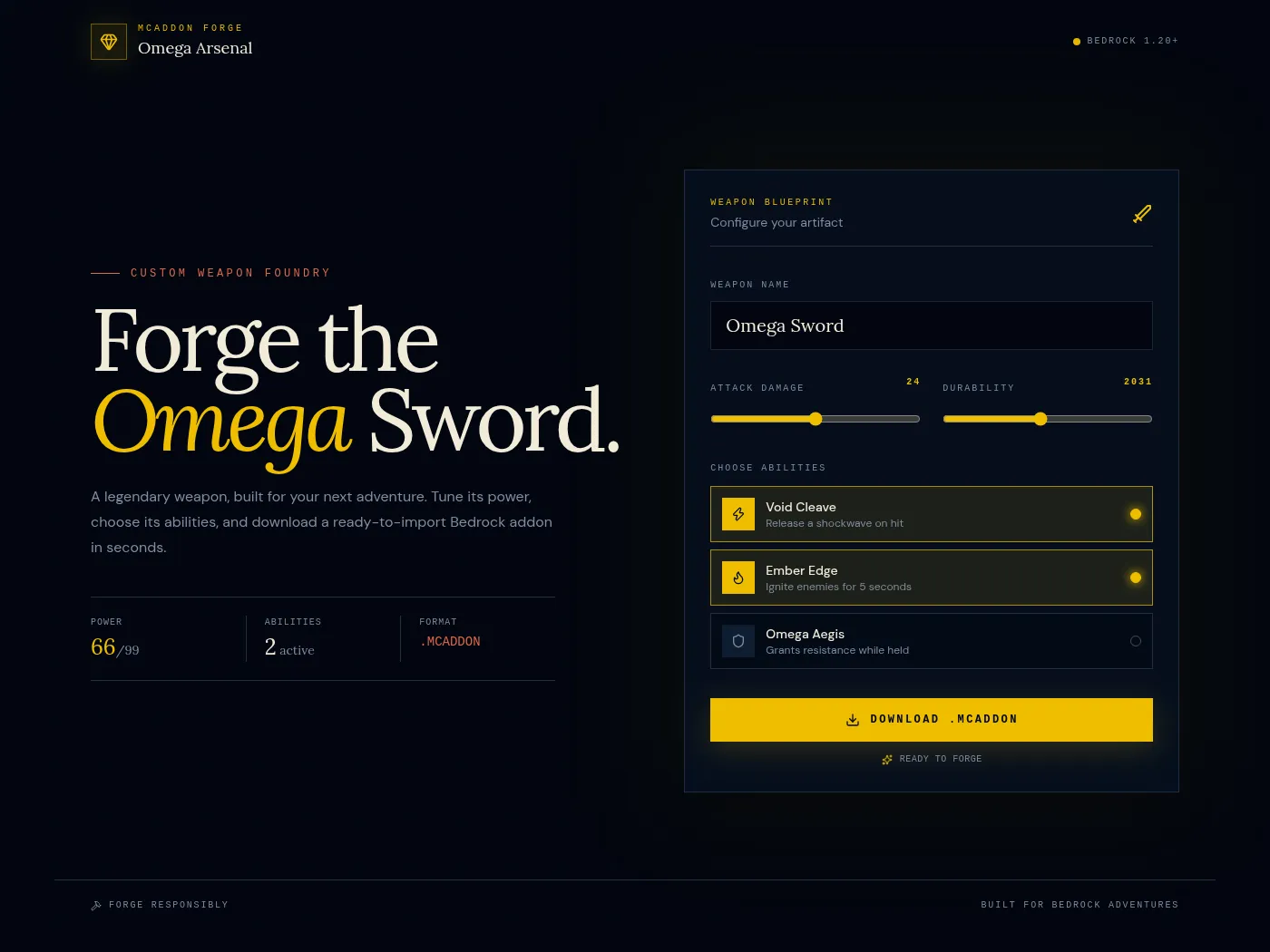 Omega Sword MCAddon