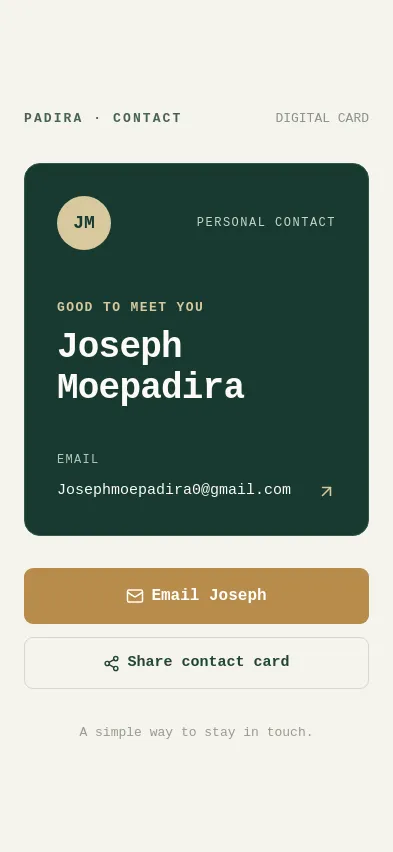 Padira Contact Card