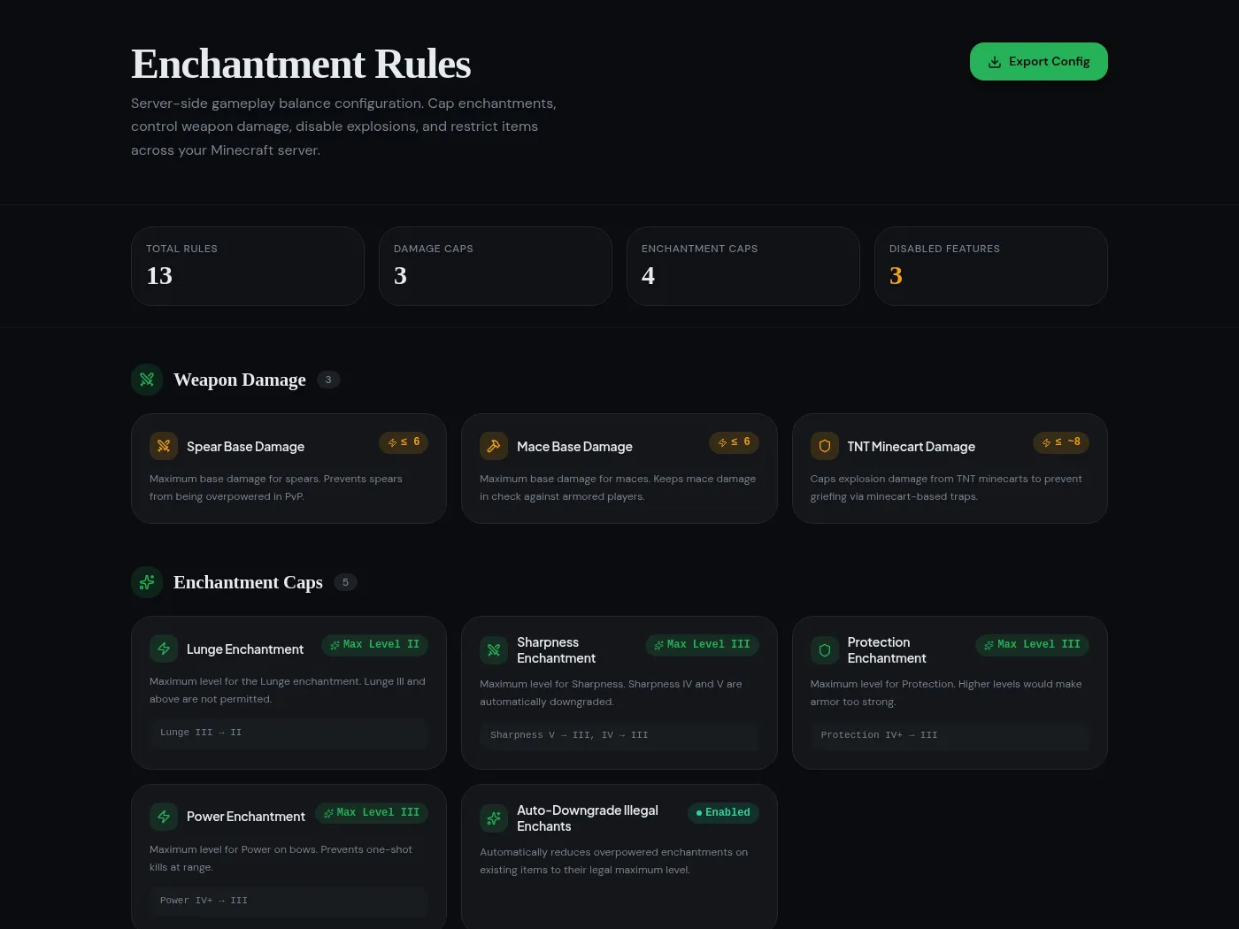 Enchantment Rules Dashboard
