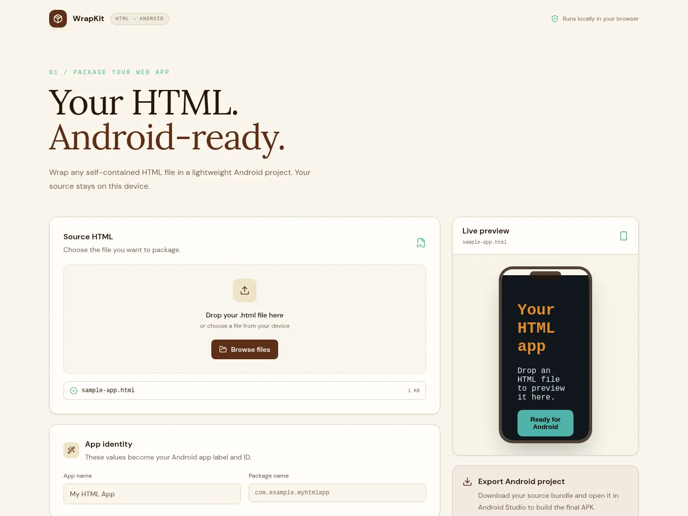 HTML to APK Converter