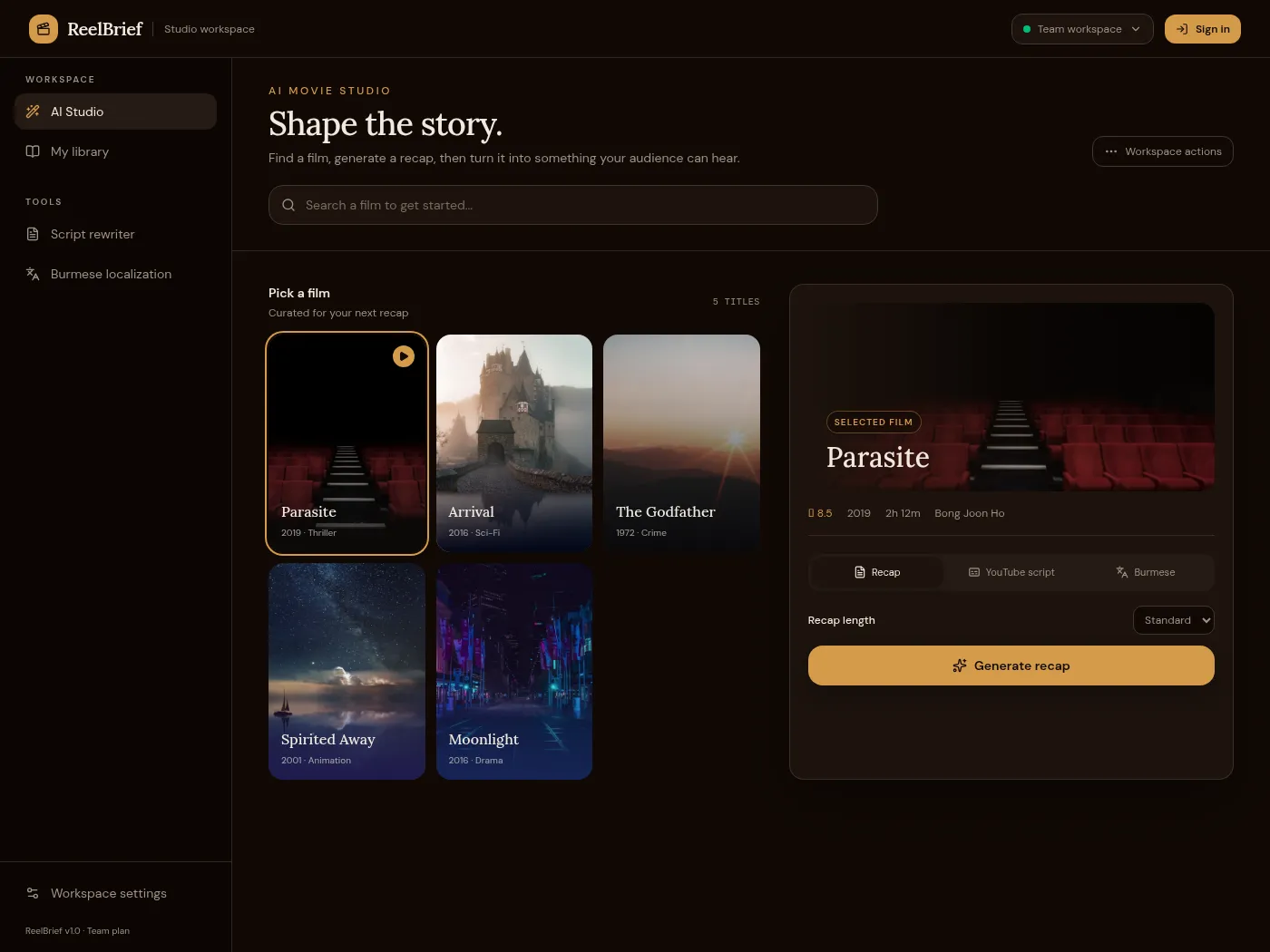MovieRecap AI Suite