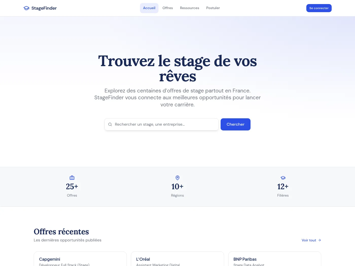 StageFinder Étudiants