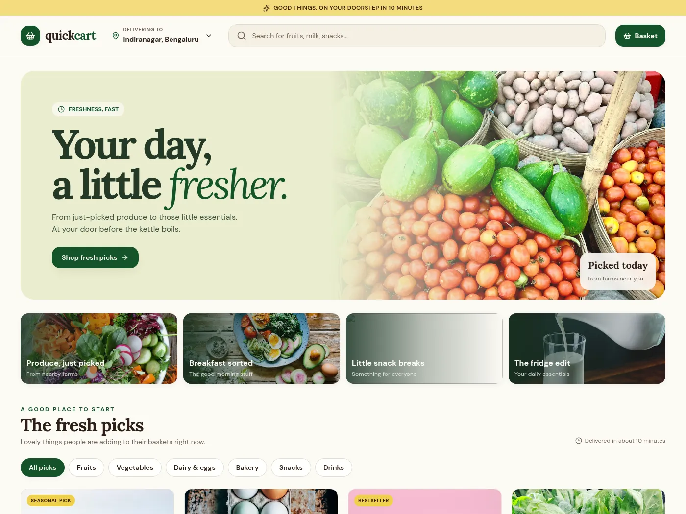 QuickCart Website