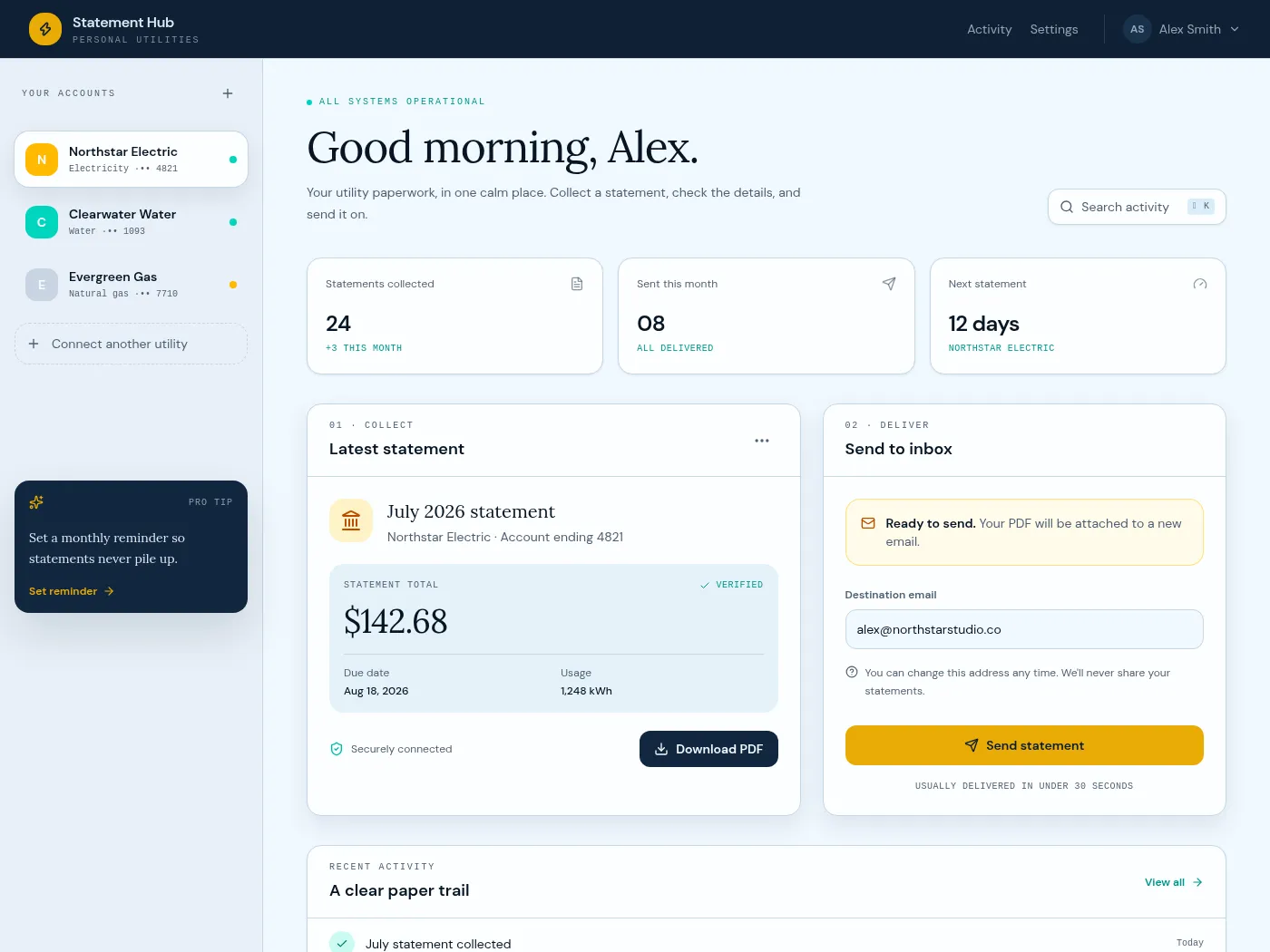 Utility Statement Hub