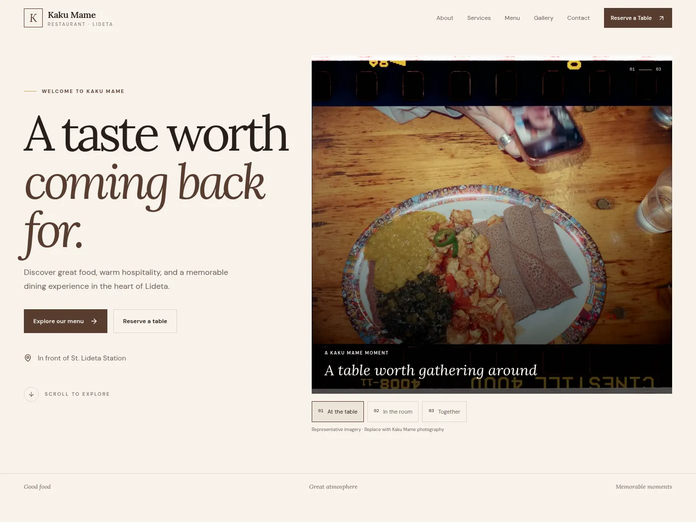 Kaku Mame Restaurant Website