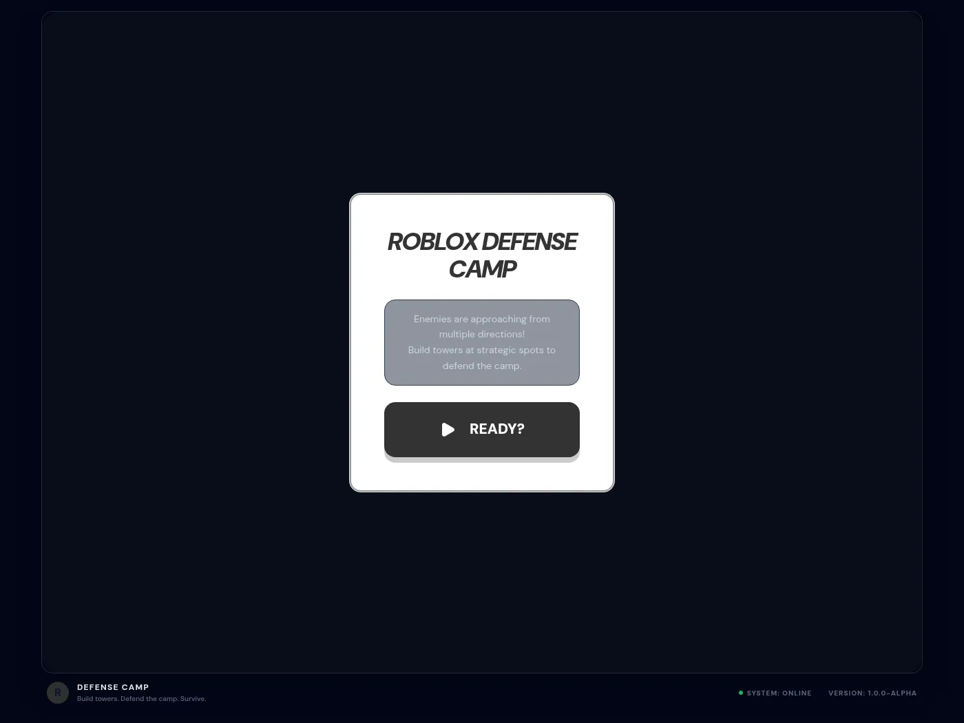 Roblox Defense Camp
