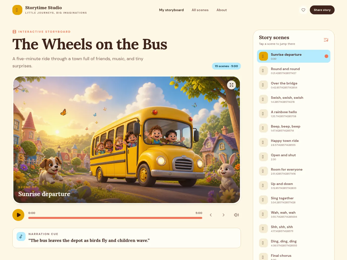 Wheels on the Bus Storyboard