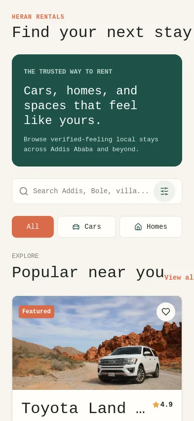 Heran Rentals Marketplace