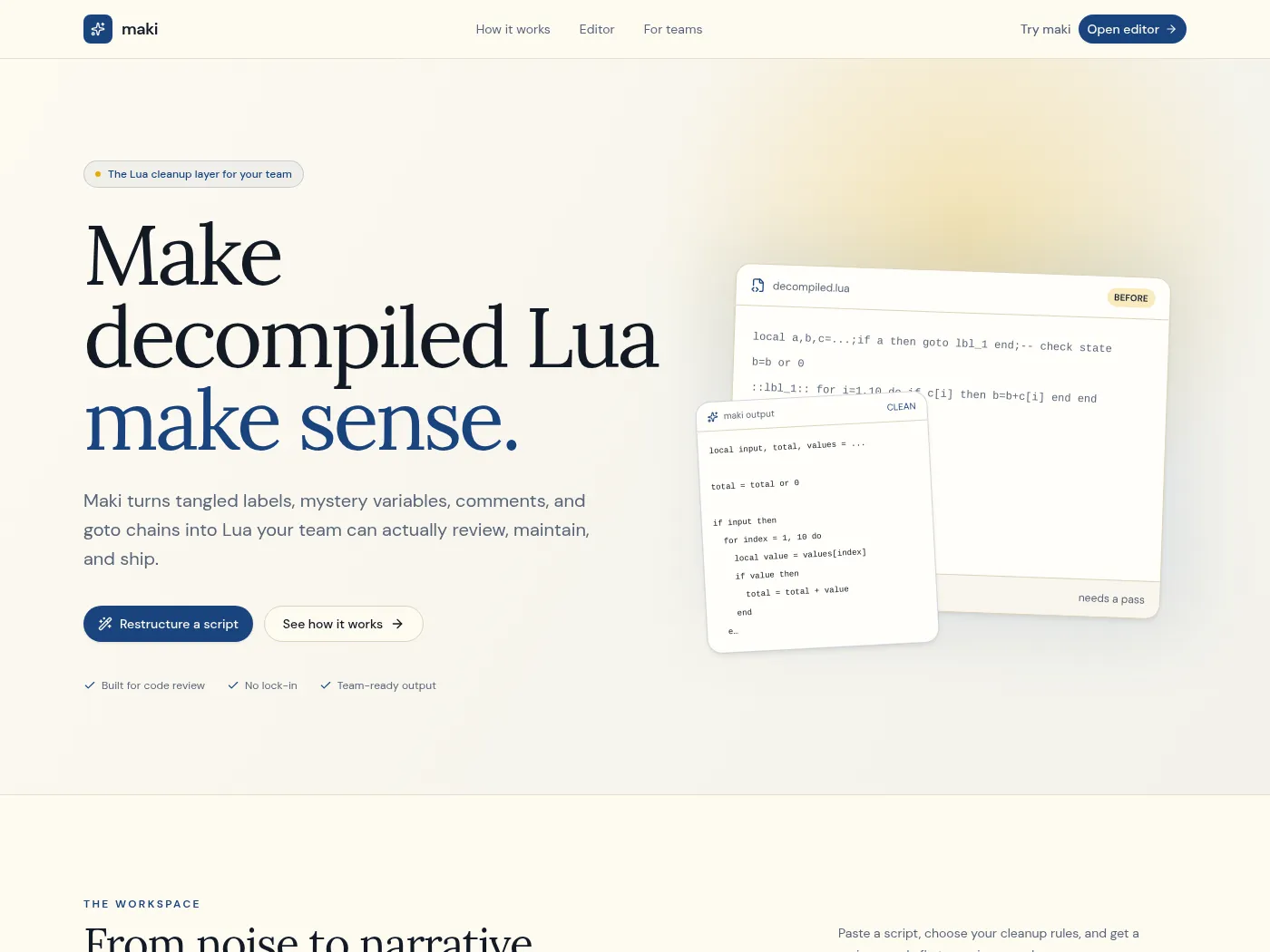 Lua Restruct AI