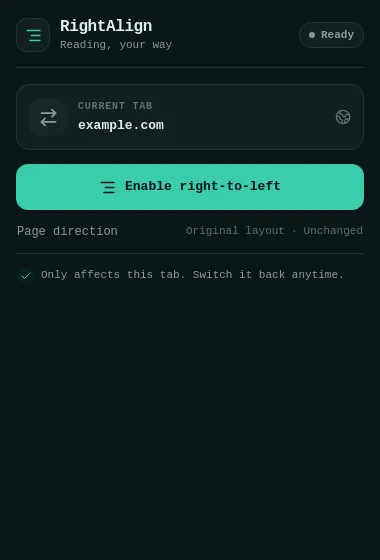 RightAlign Extension
