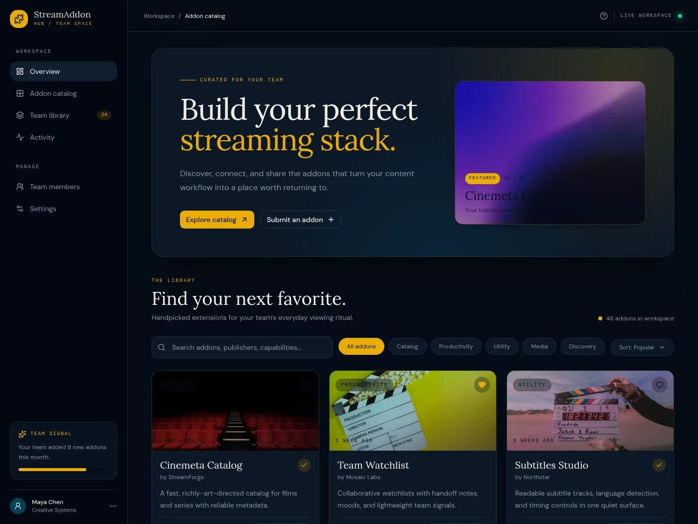 StreamAddon Hub