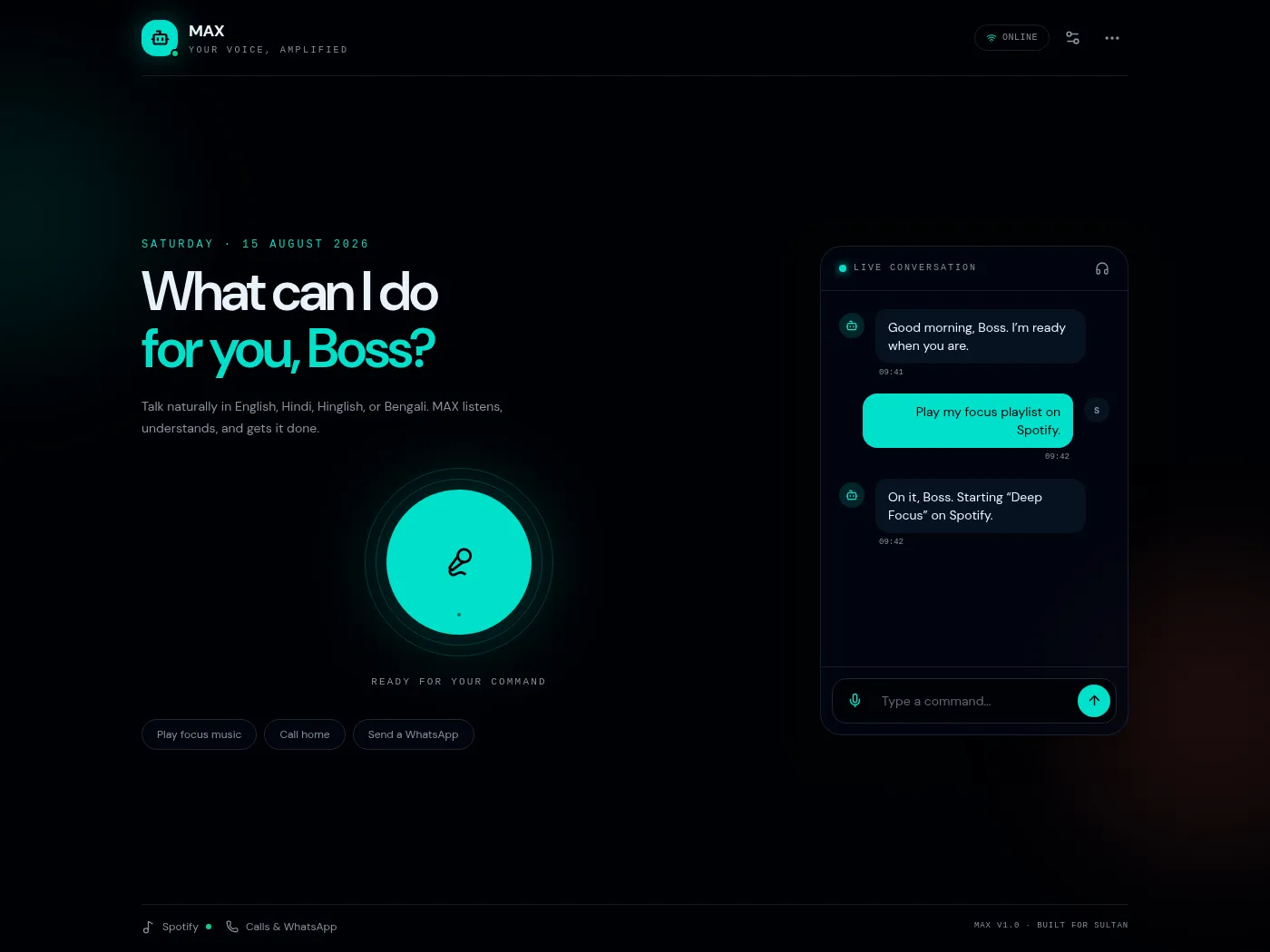 MAX AI Voice Assistant