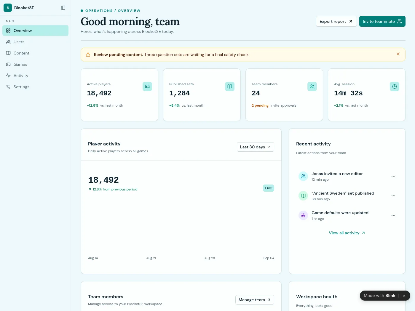 BlooketSE Admin Portal