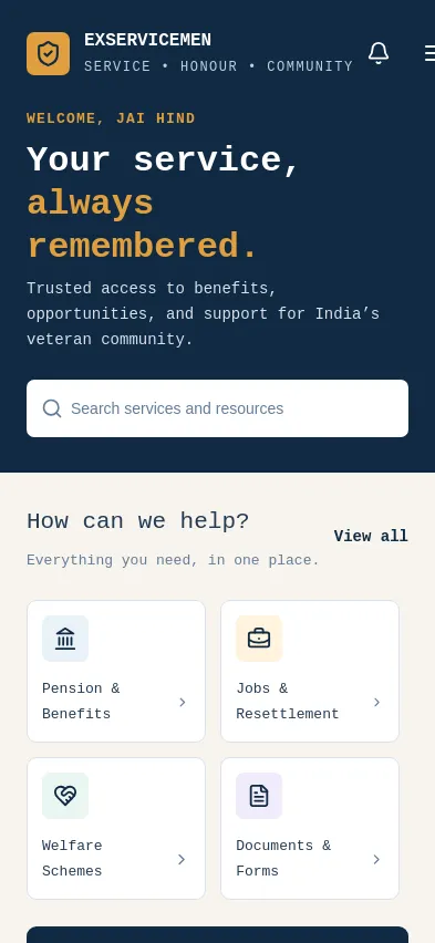 Exservicemen Android App