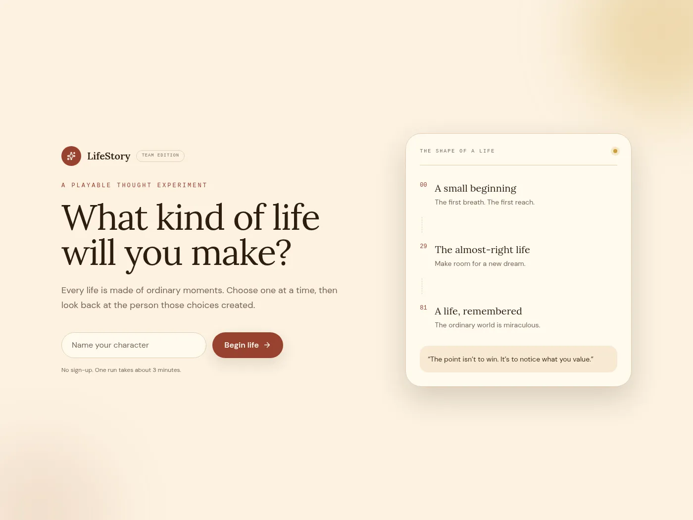 LifeStory Simulator