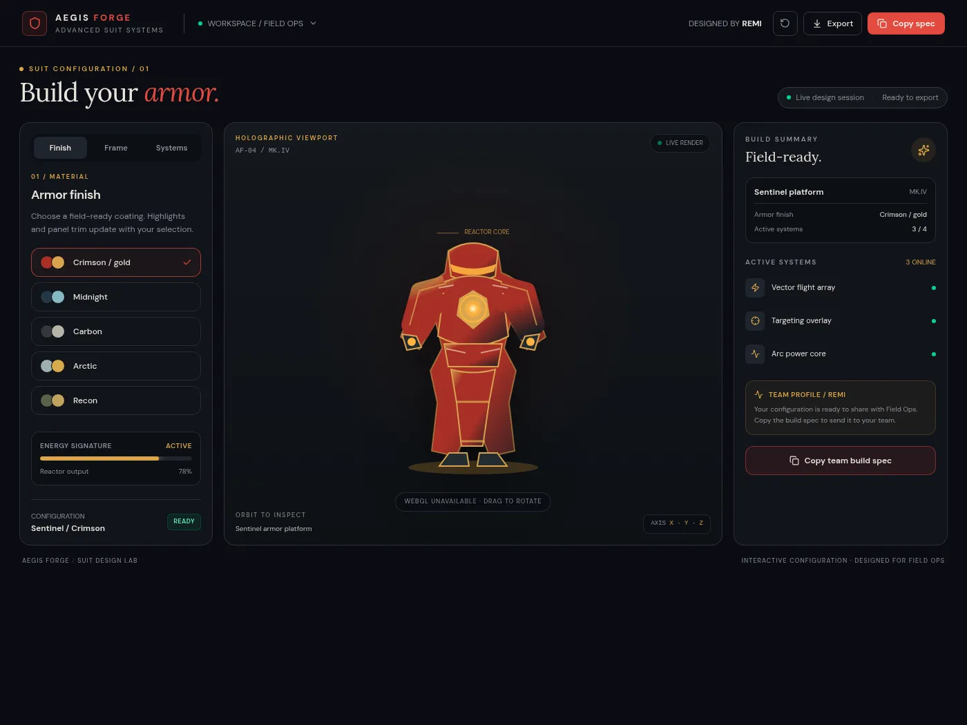 Iron Suit Designer
