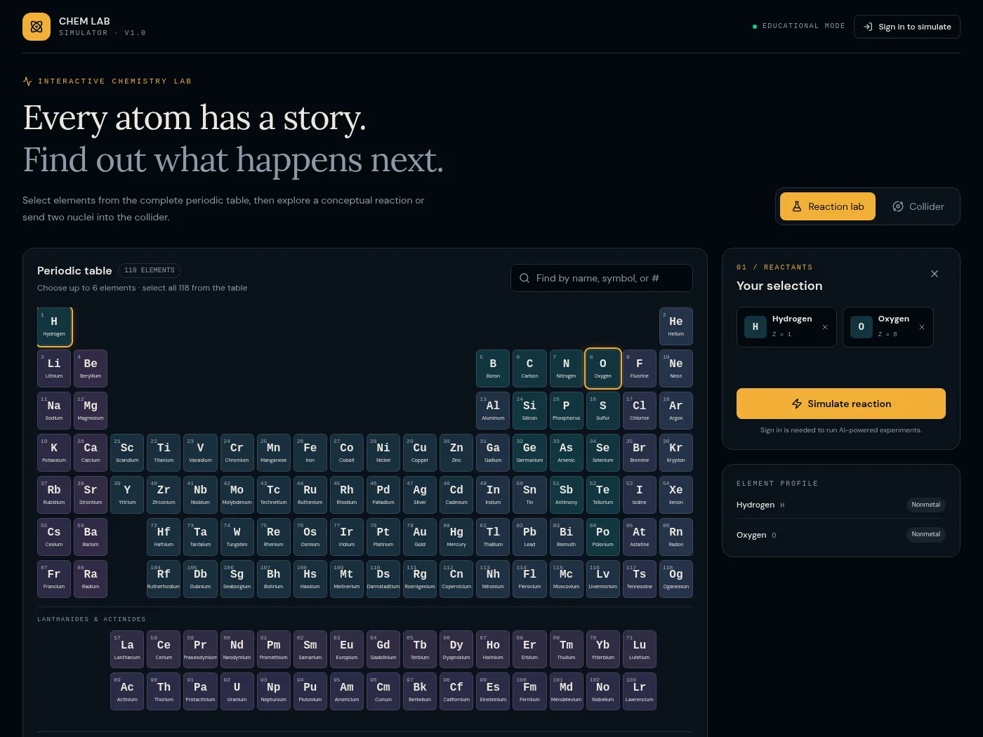 Chem Lab Simulator