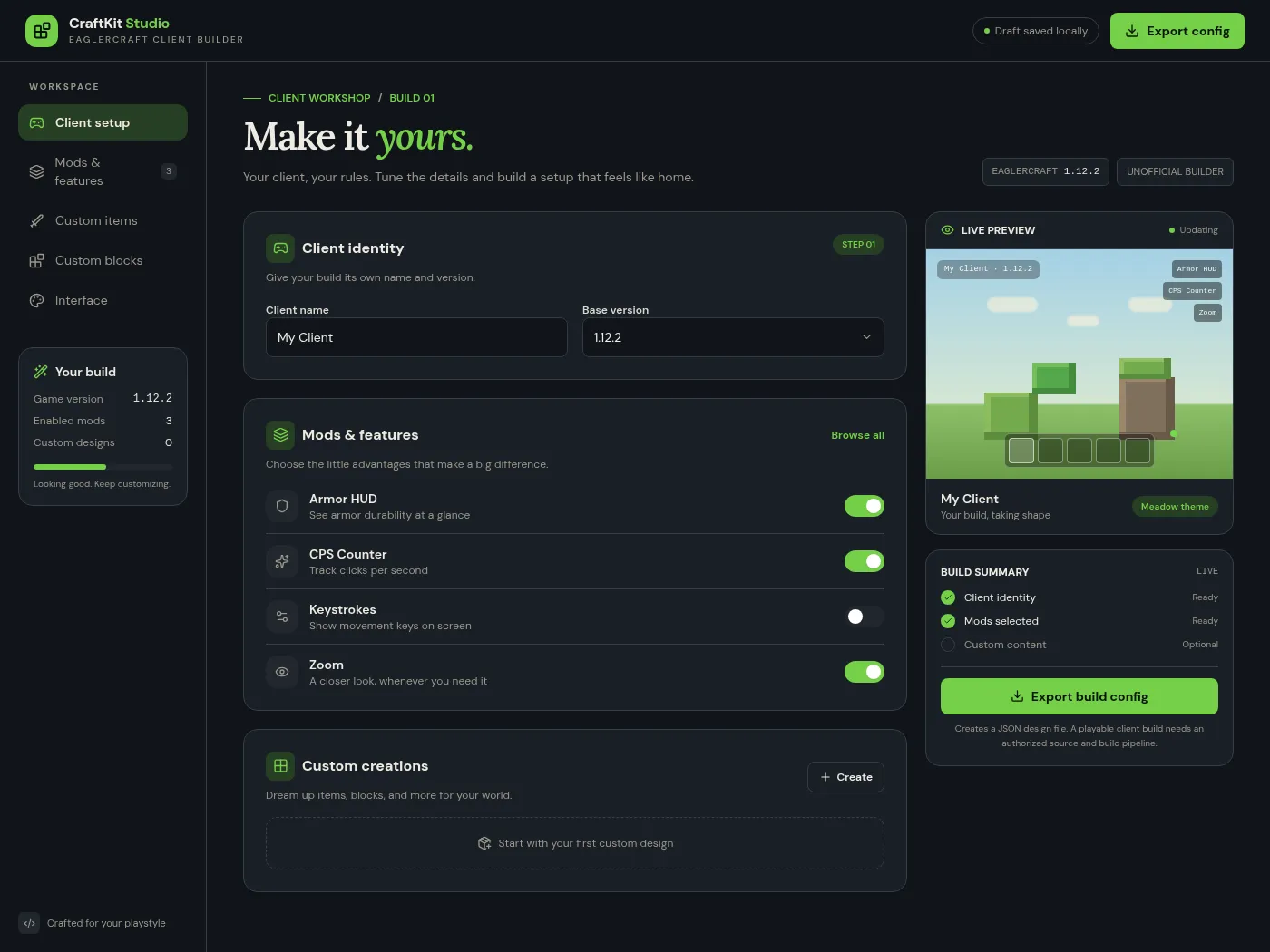 EaglerCraft Custom Builder