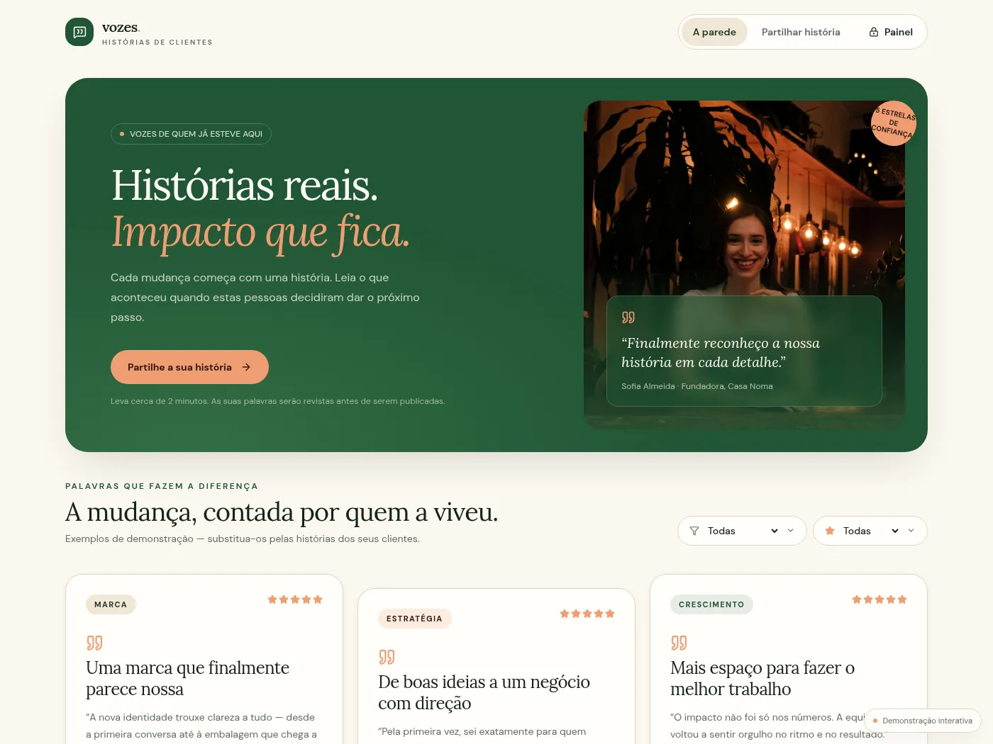 AI Testimonial Wall
