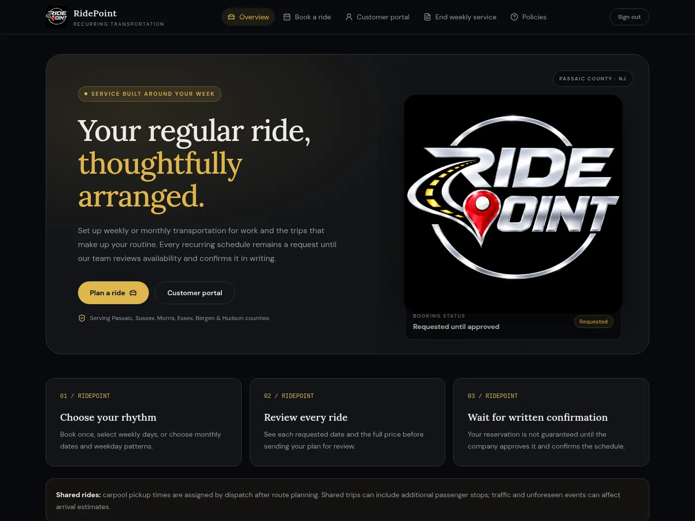 Ride Point Booking System