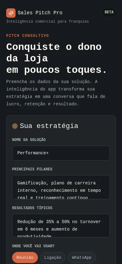 Franquia Sales Pitch Pro