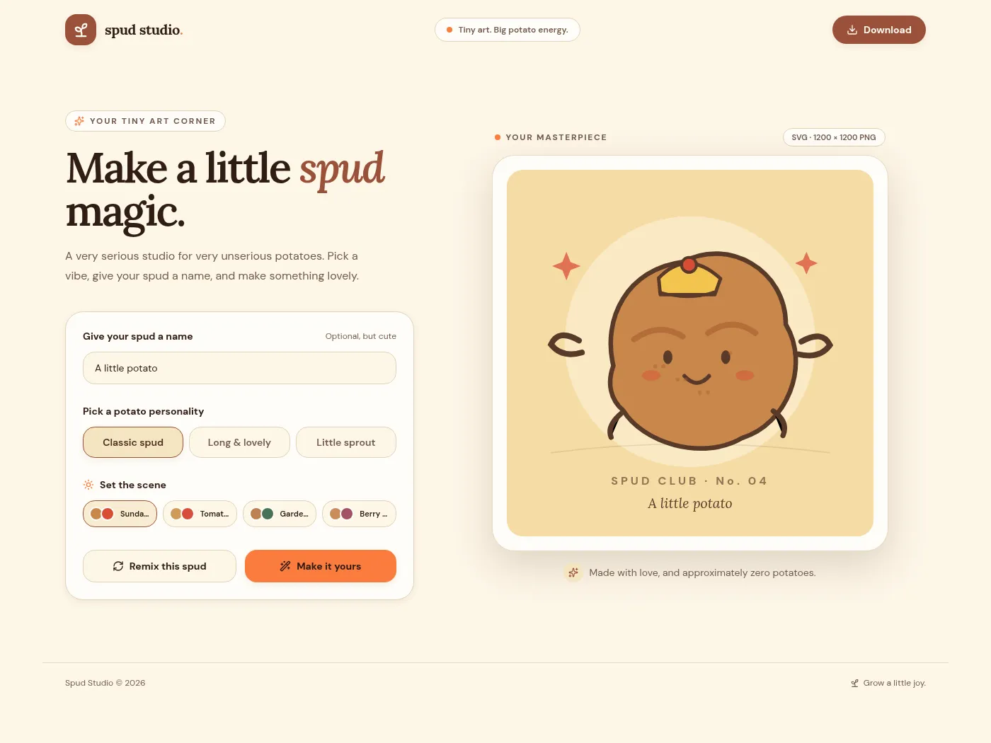Potato Graphics Generator