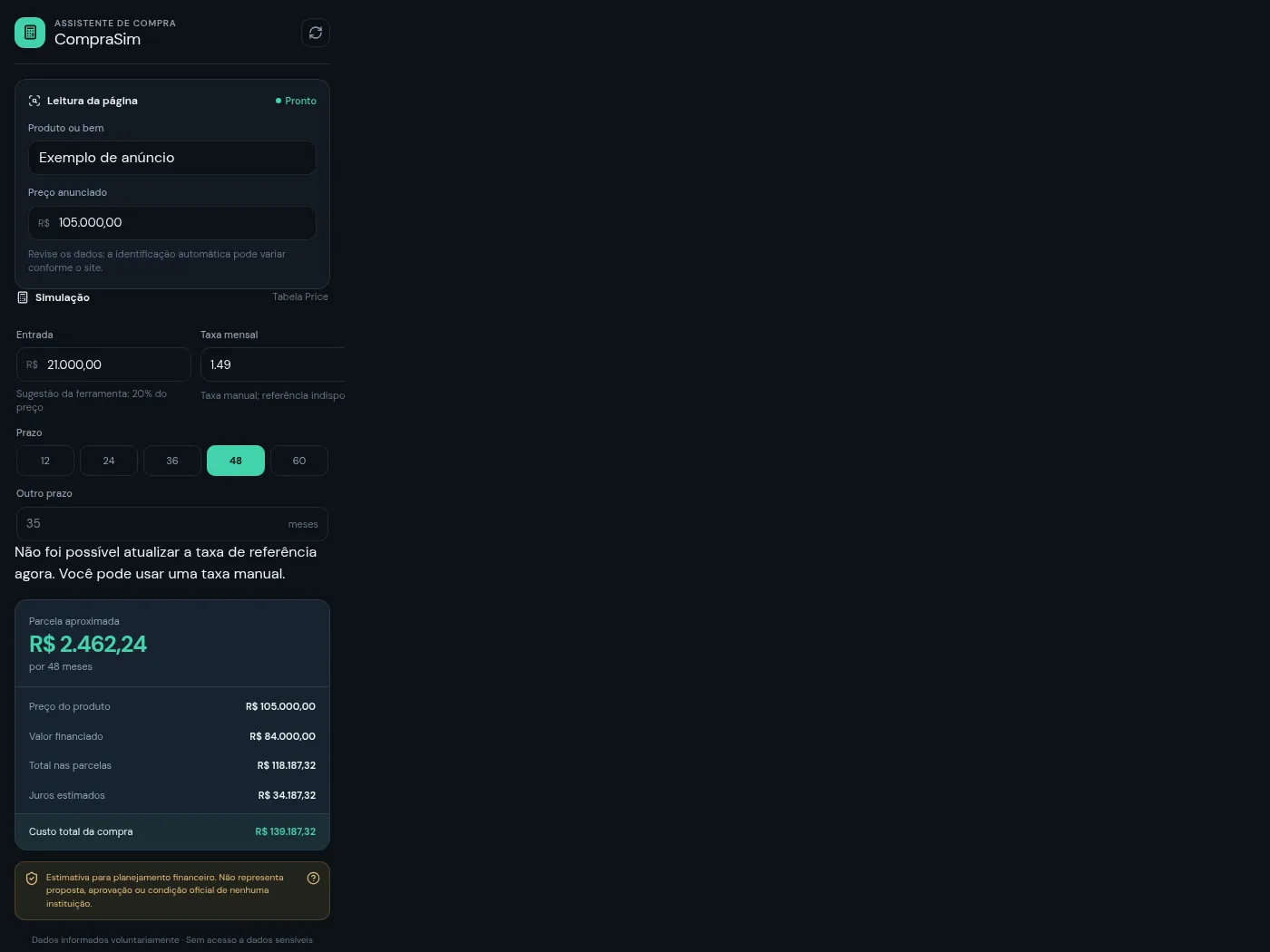CompraSim Chrome Assistant