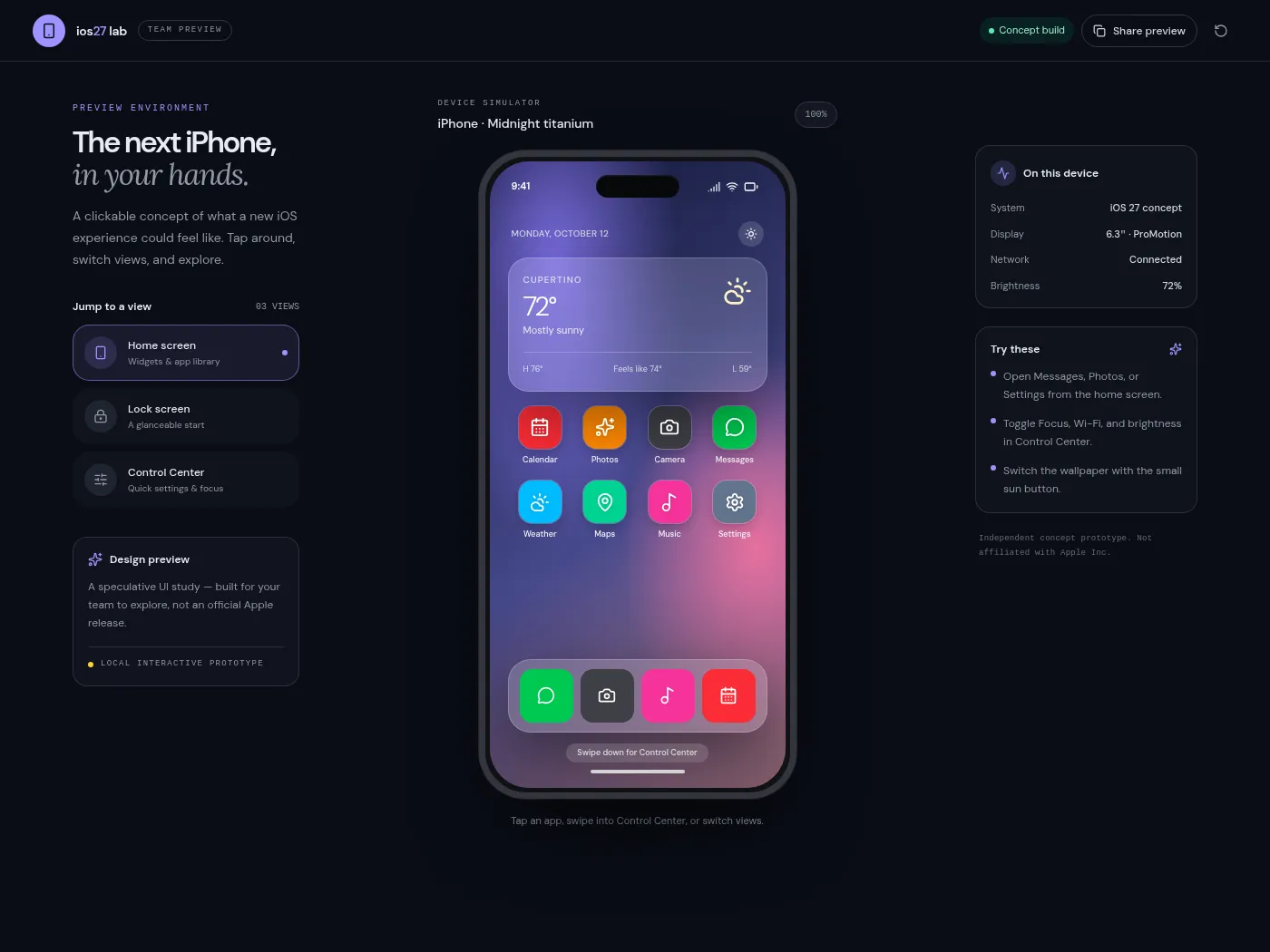 iOS 27 Web Simulator