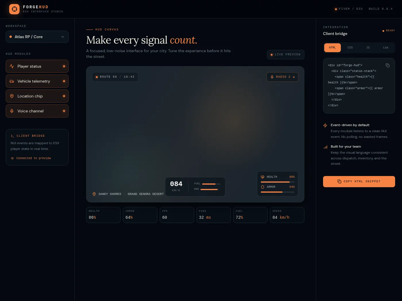 FiveM Custom ESX HUD