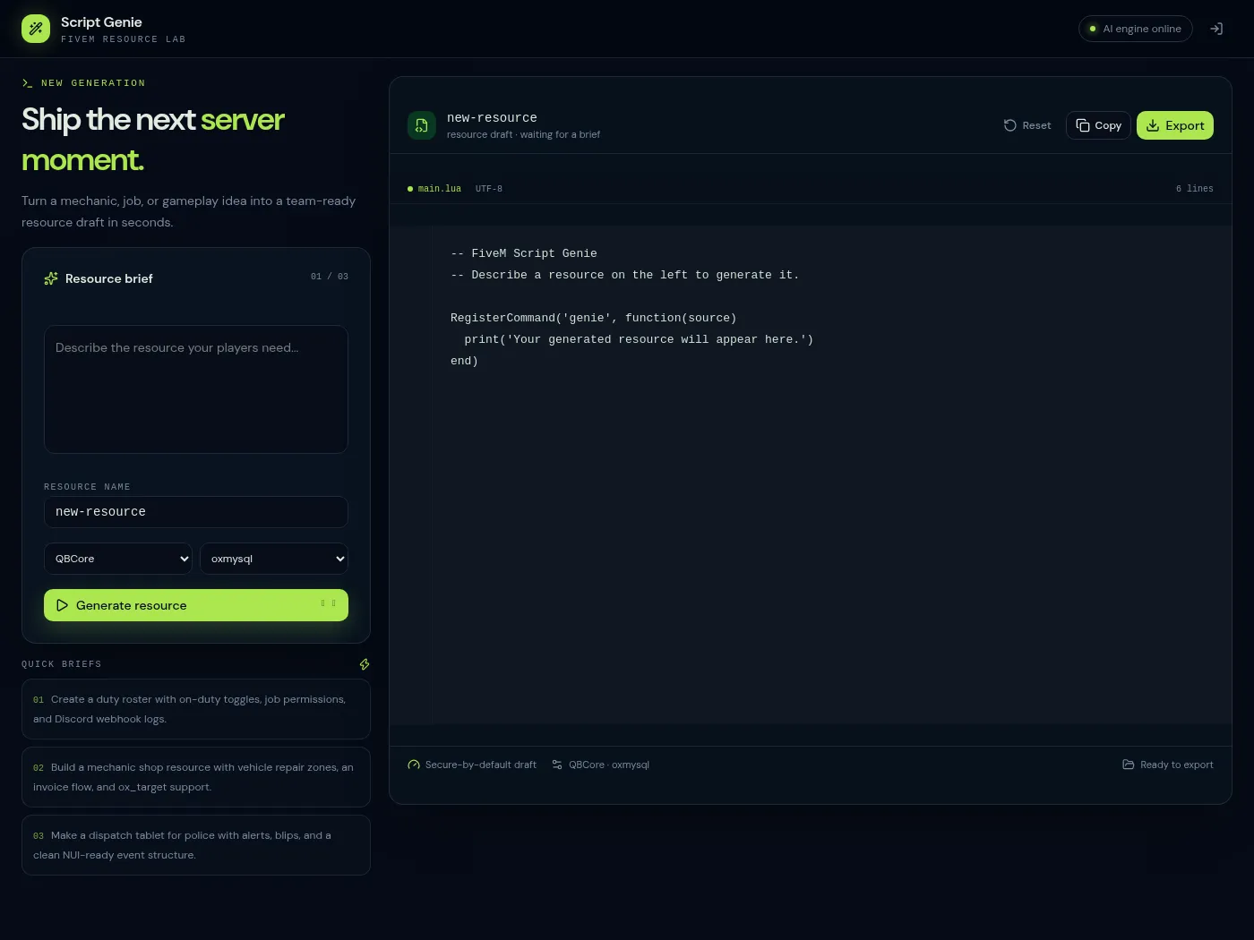 FiveM Script Genie