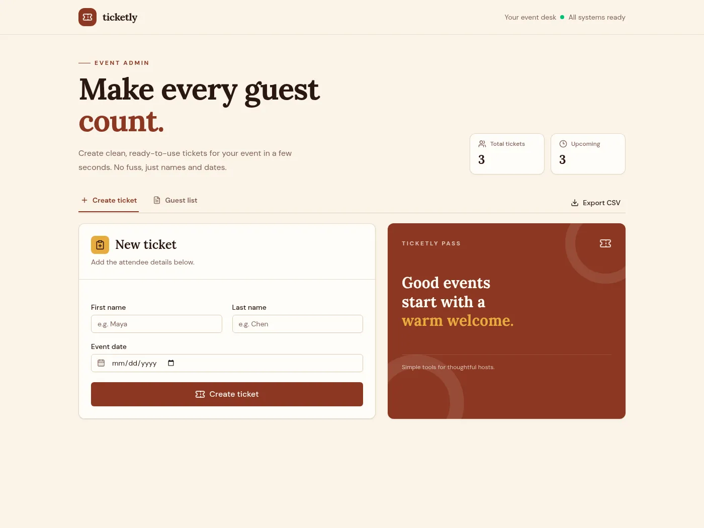 Ticket Maker App