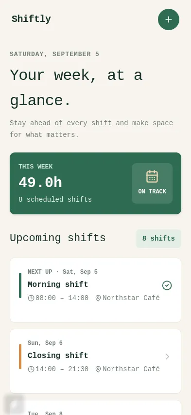 Shift Scheduler iOS