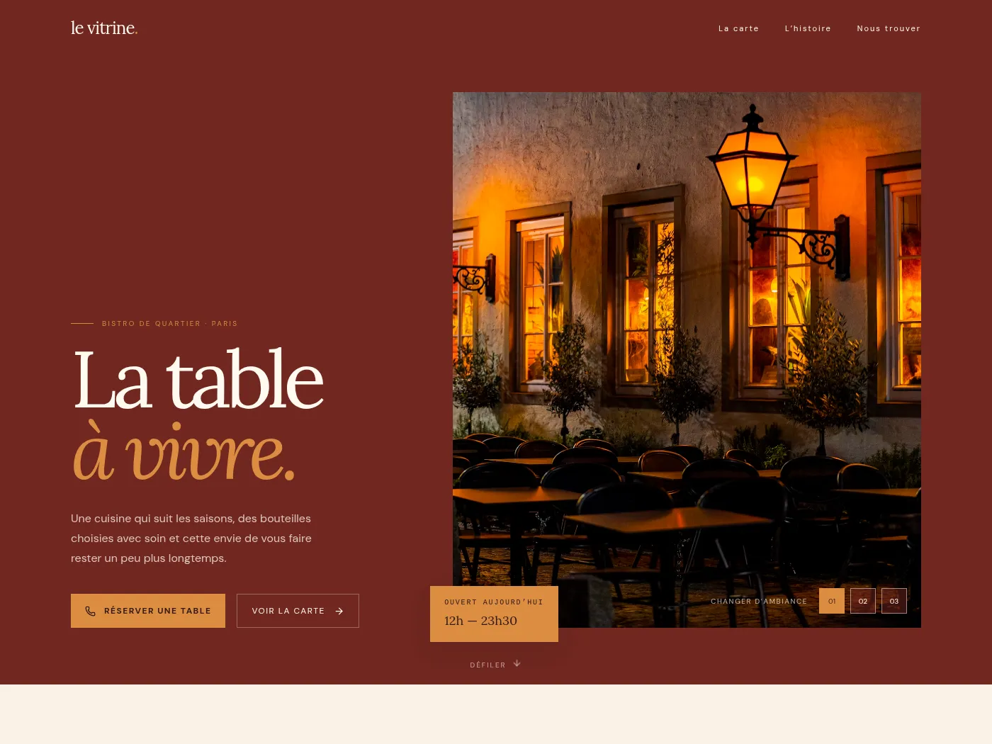 Bistro Vitrine Site