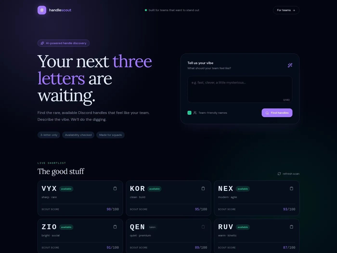 Discord Handle AI Finder