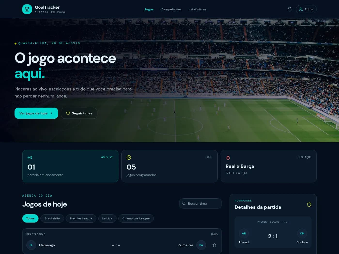 GoalTracker Futebol