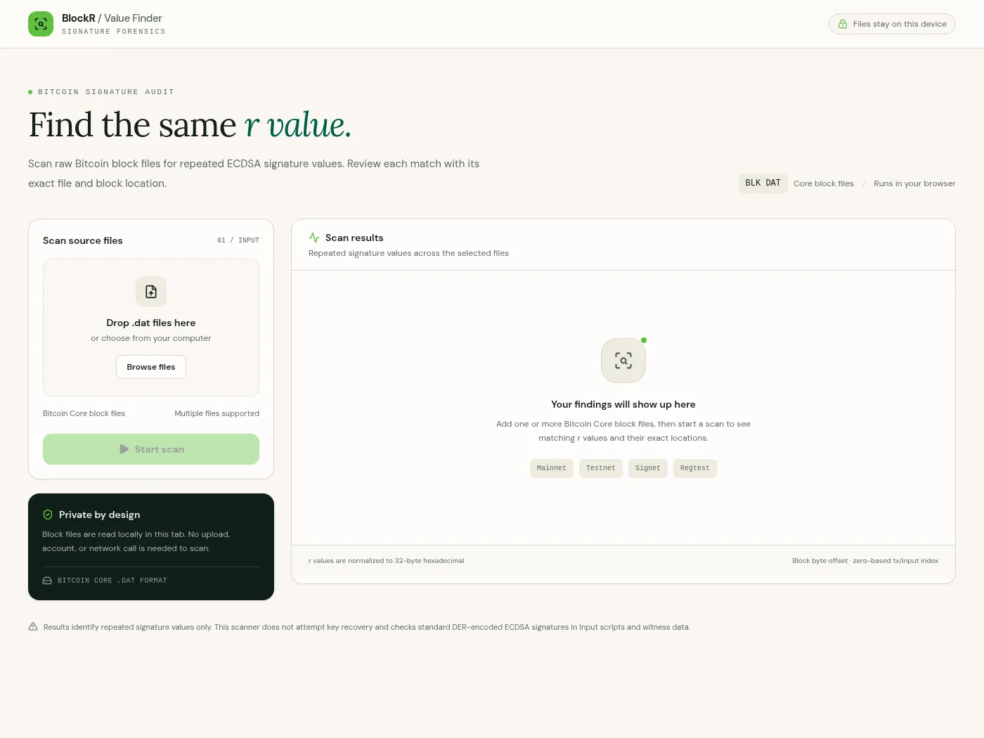 BlockR Value Finder