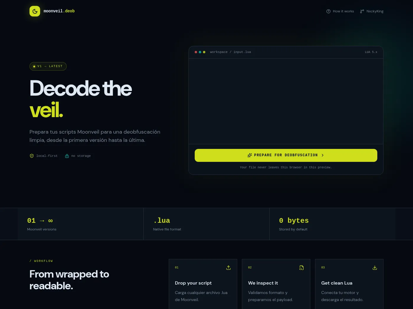 Moonveil Deobfuscator Site