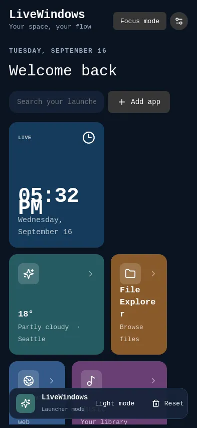 LiveWindows Launcher